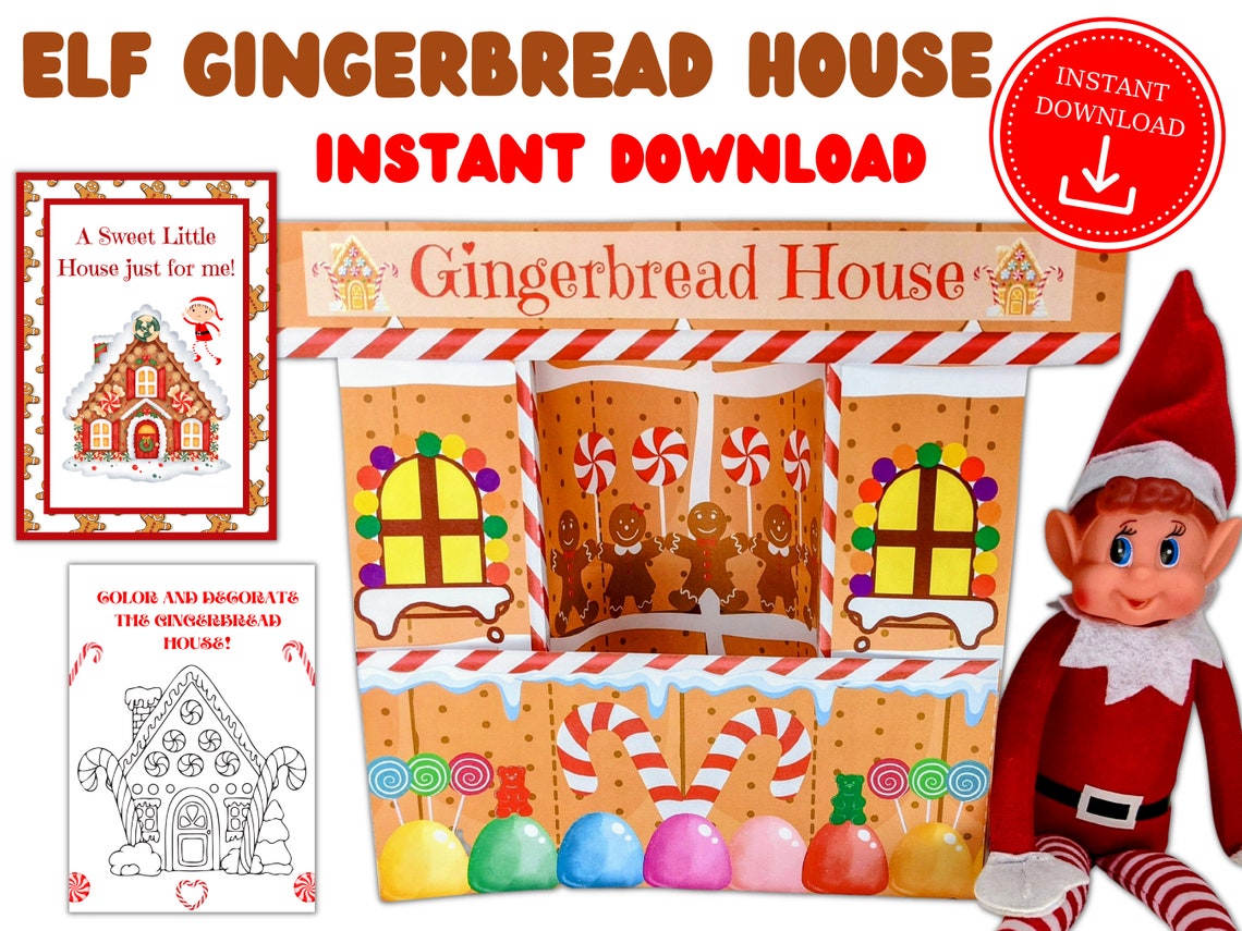 Elf Printable Gingerbread House Printable Elf Props - Etsy