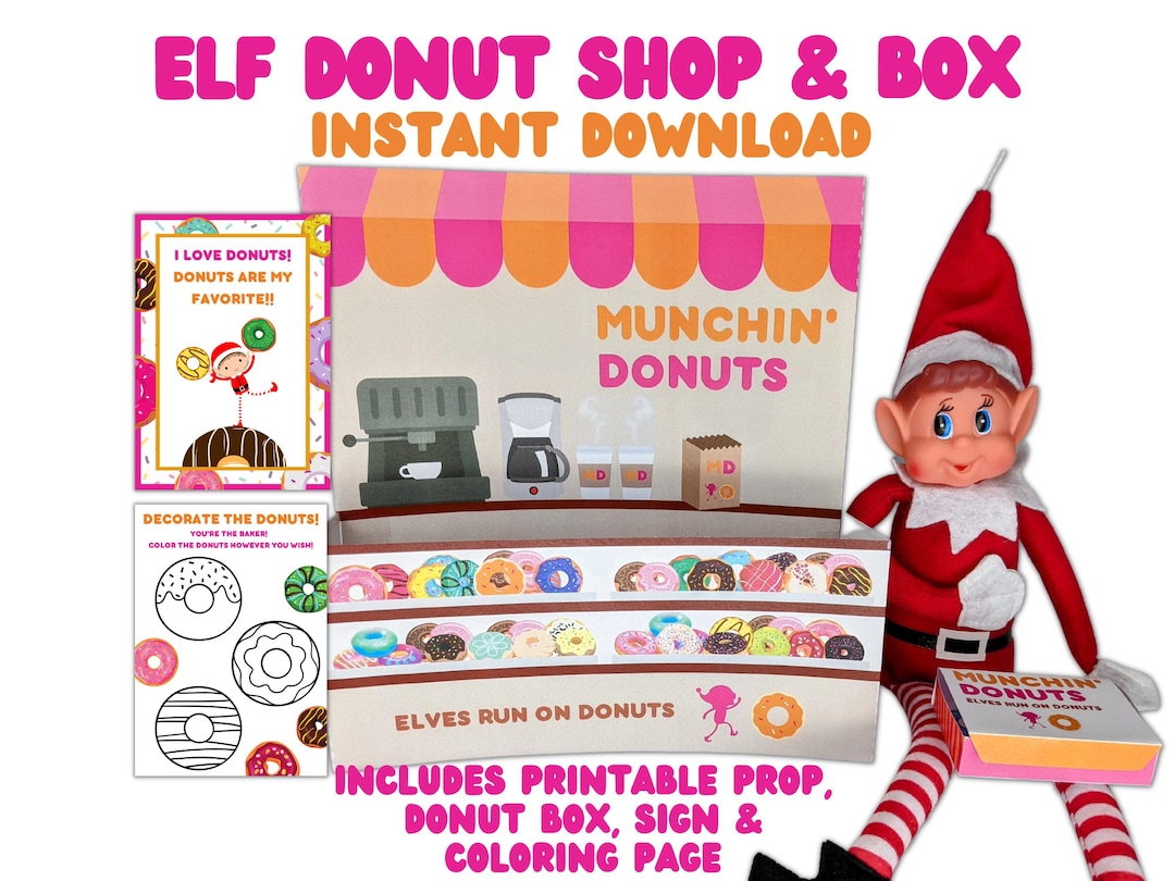 Elf Printable Donut Shop - Printable Elf Props, Printable Elf ...