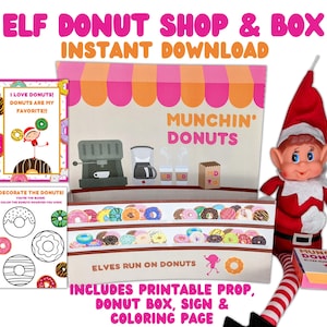 Elf Printable Donut Shop - Printable Elf Props, Printable Elf ...