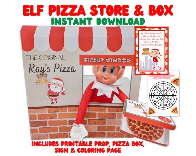 Printable Elf Pizza Party Props, Elf Pizza Night Scene, Christmas Elf ...