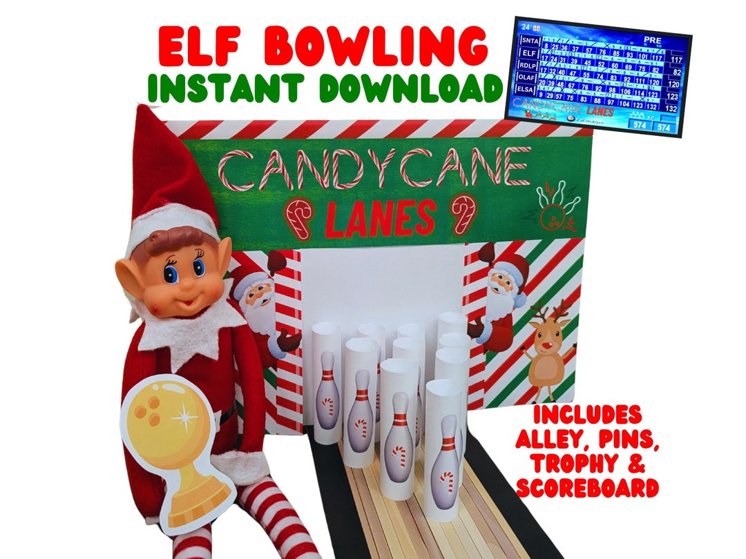 Printable Elf Bowling Alley - Printable Elf Props, Printable Elf ...
