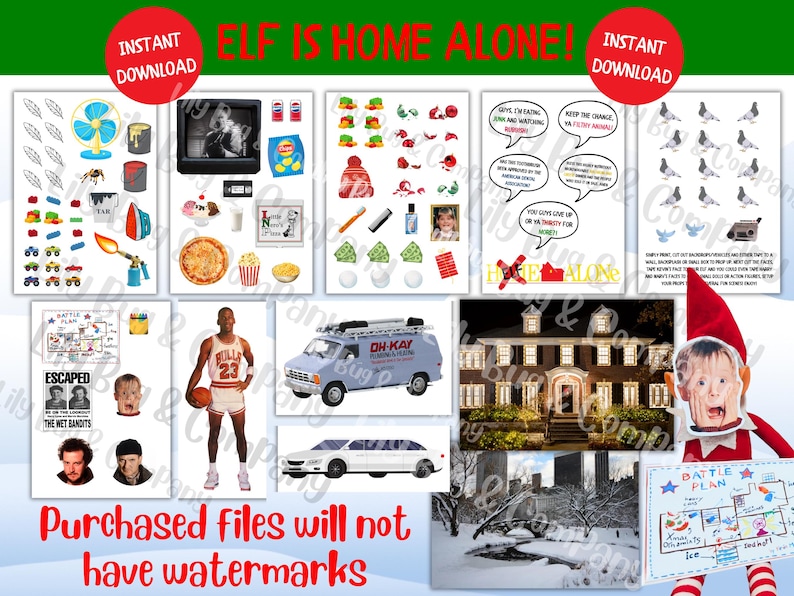 Home Alone Easy Elf Printable Instant Download, Home Alone Elf Props ...