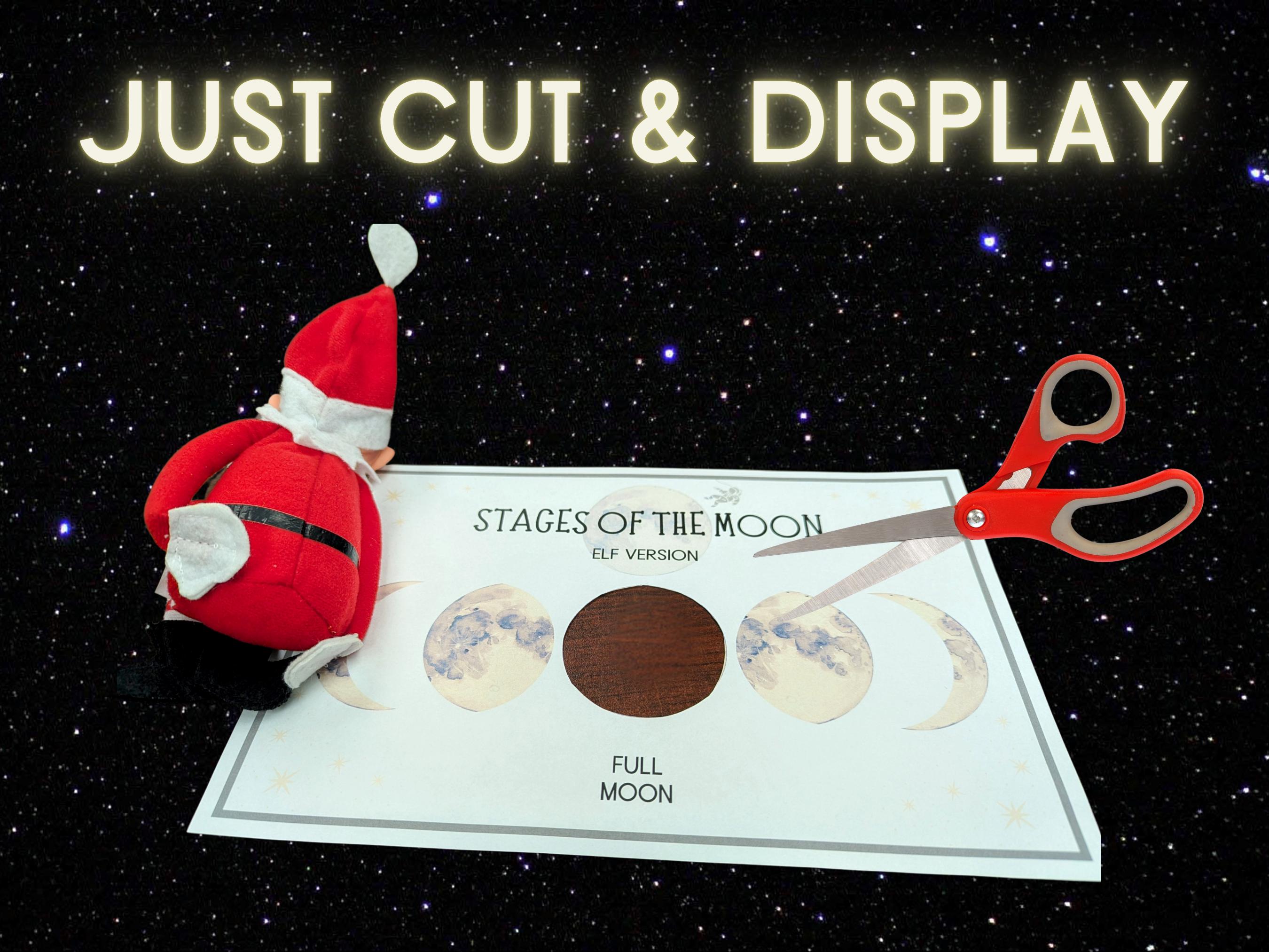 Elf Stages of the Moon Printable, Full Moon Elf Version, Funny Elf ...