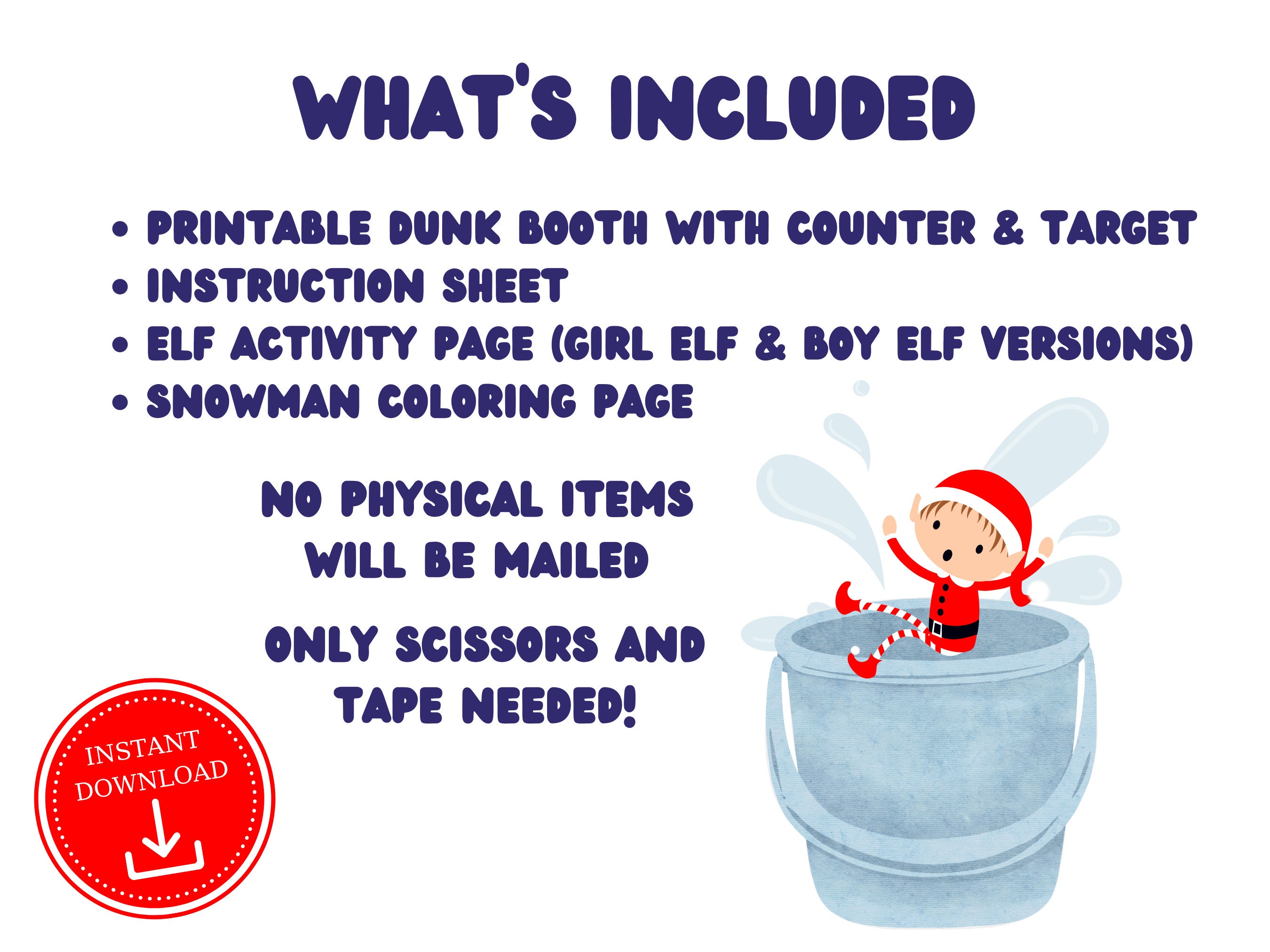 Printable Dunk an Elf Printable Elf Props, Printable Elf Accessories ...