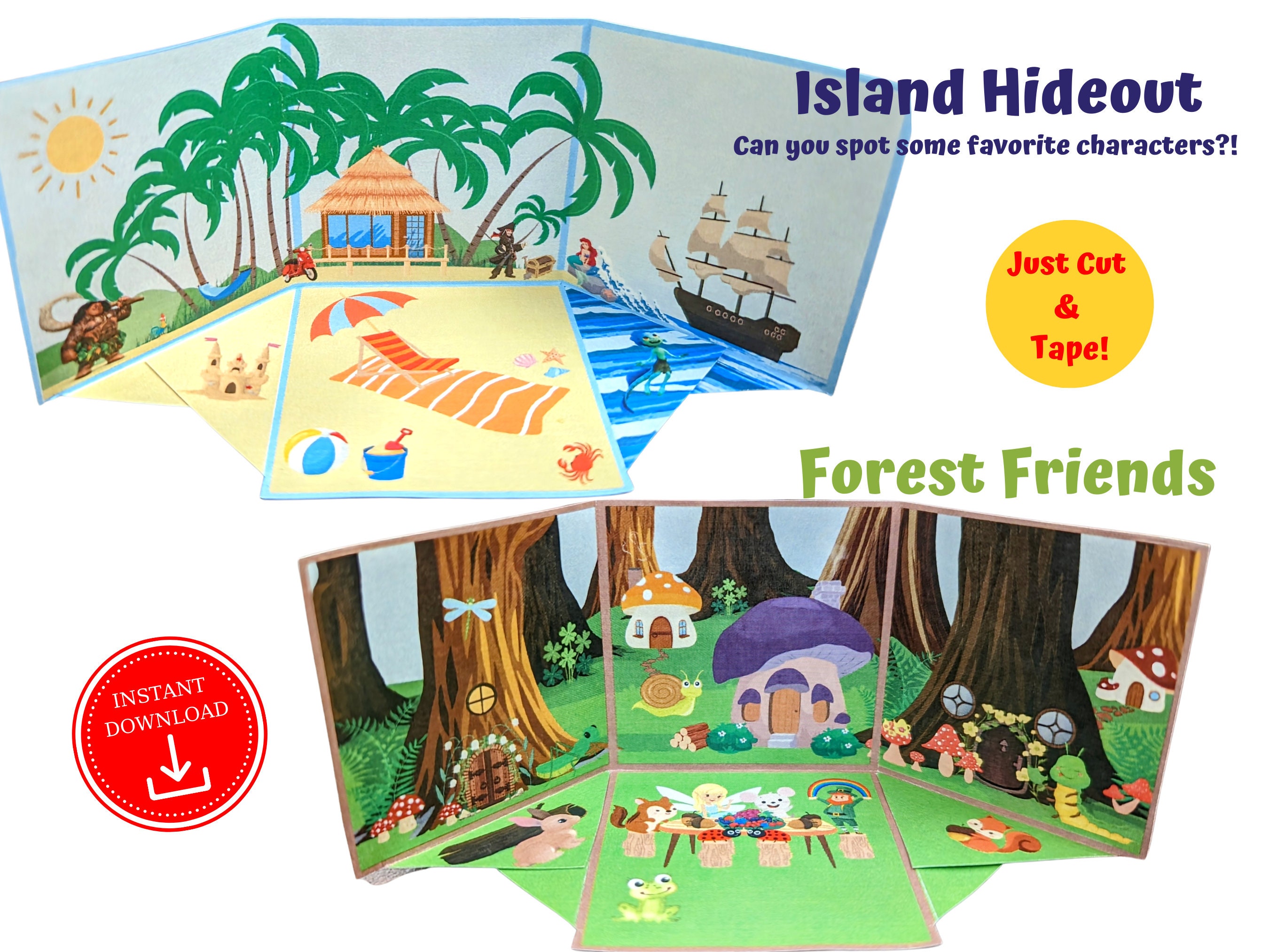 10 Printable Desk Pet Homes Habitats Desk Pet Reward Desk Pet Printable ...