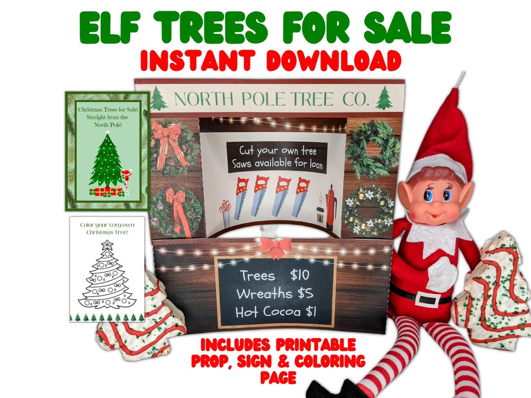 Elf Printable Cut Your Own Tree Stand - Printable Elf Props, Printable ...