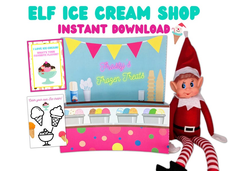 Elf Printable Ice-cream Stand - Printable Elf Props, Printable Elf Accessories, Elf Kit, Elf ...