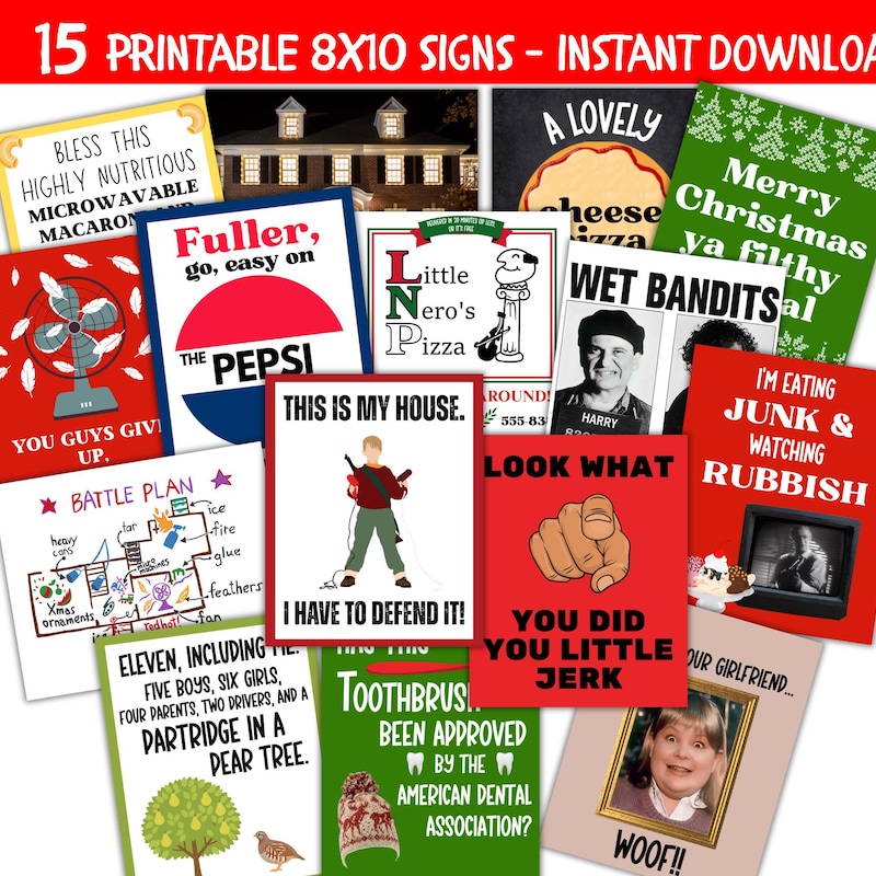 Home Alone Sign Printable - Etsy