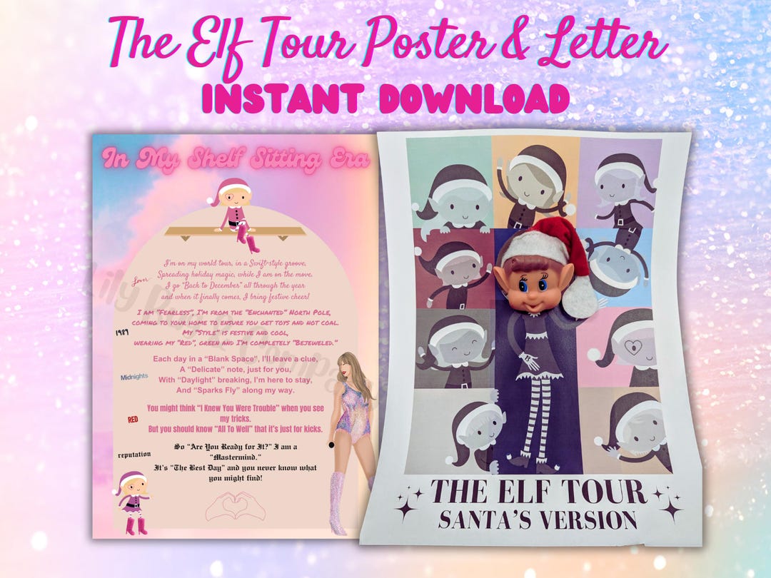Printable Taylor Swift Elf Tour, Eras Tour Elf Kit, Printable Elf ...