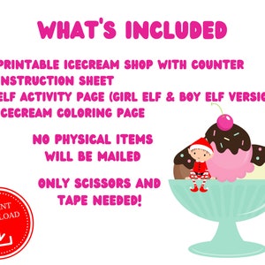 Elf Printable Ice-cream Stand - Printable Elf Props, Printable Elf Accessories, Elf Kit, Elf ...