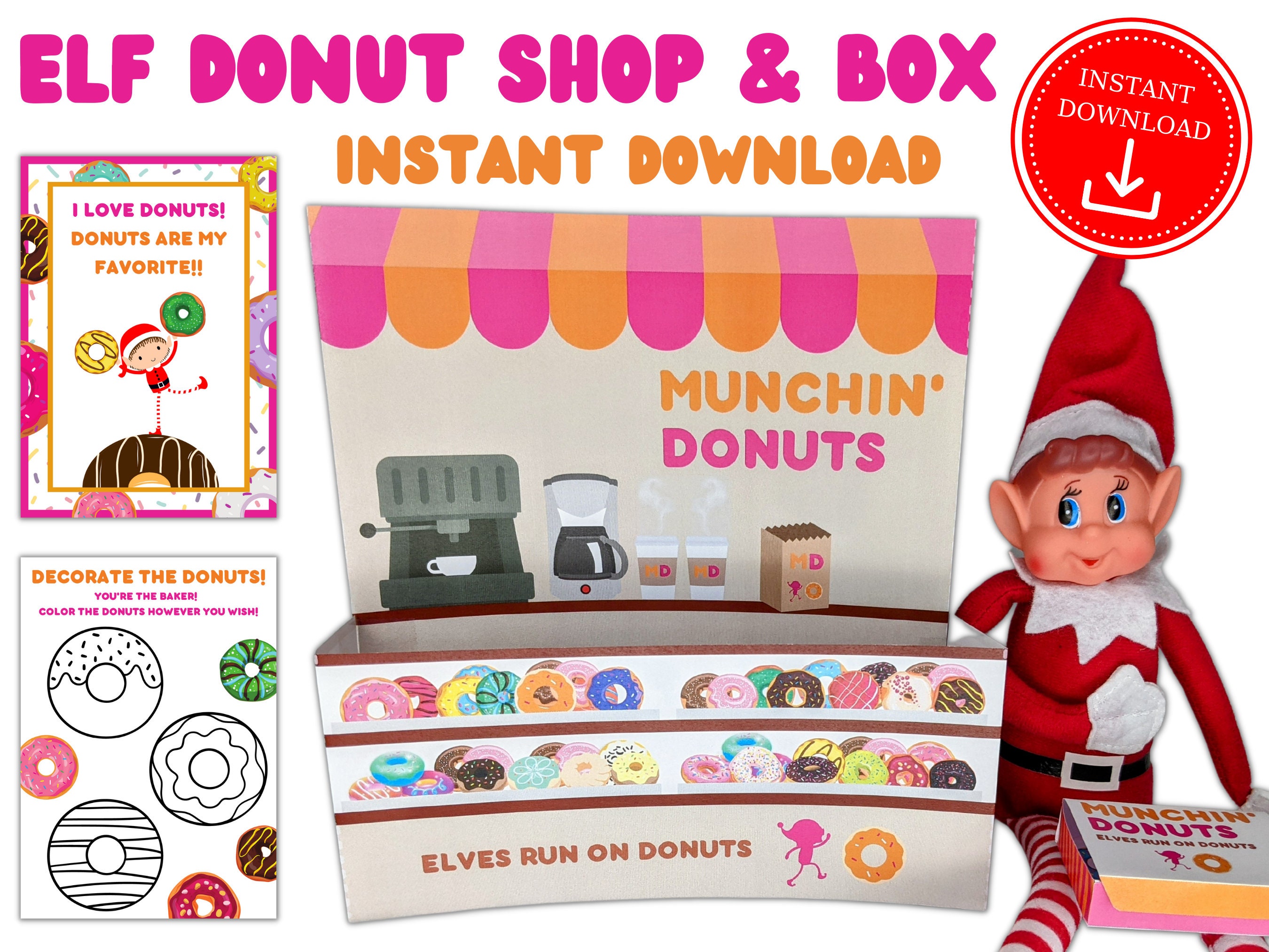 Elf Printable Donut Shop Printable Elf Props Printable Elf - Etsy Australia