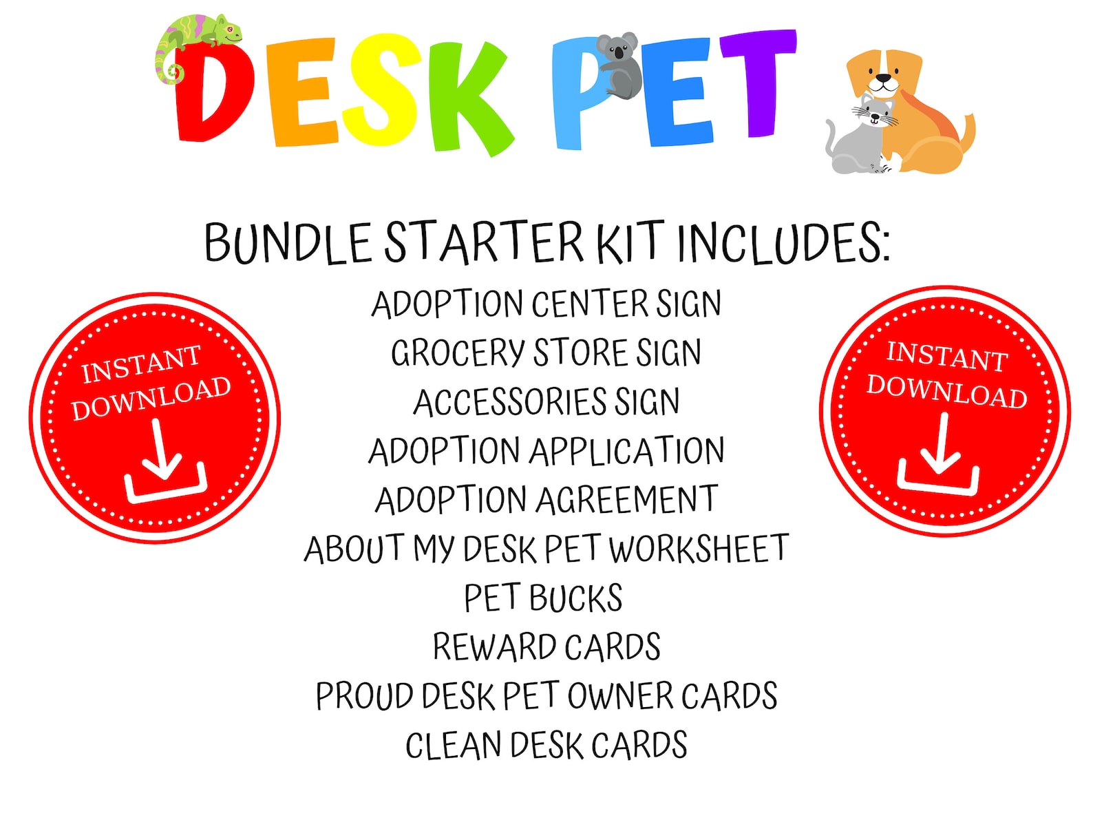 Desk Pet Bundle Starter Kit Printable - Desk Pets - Desk Pet Printable ...