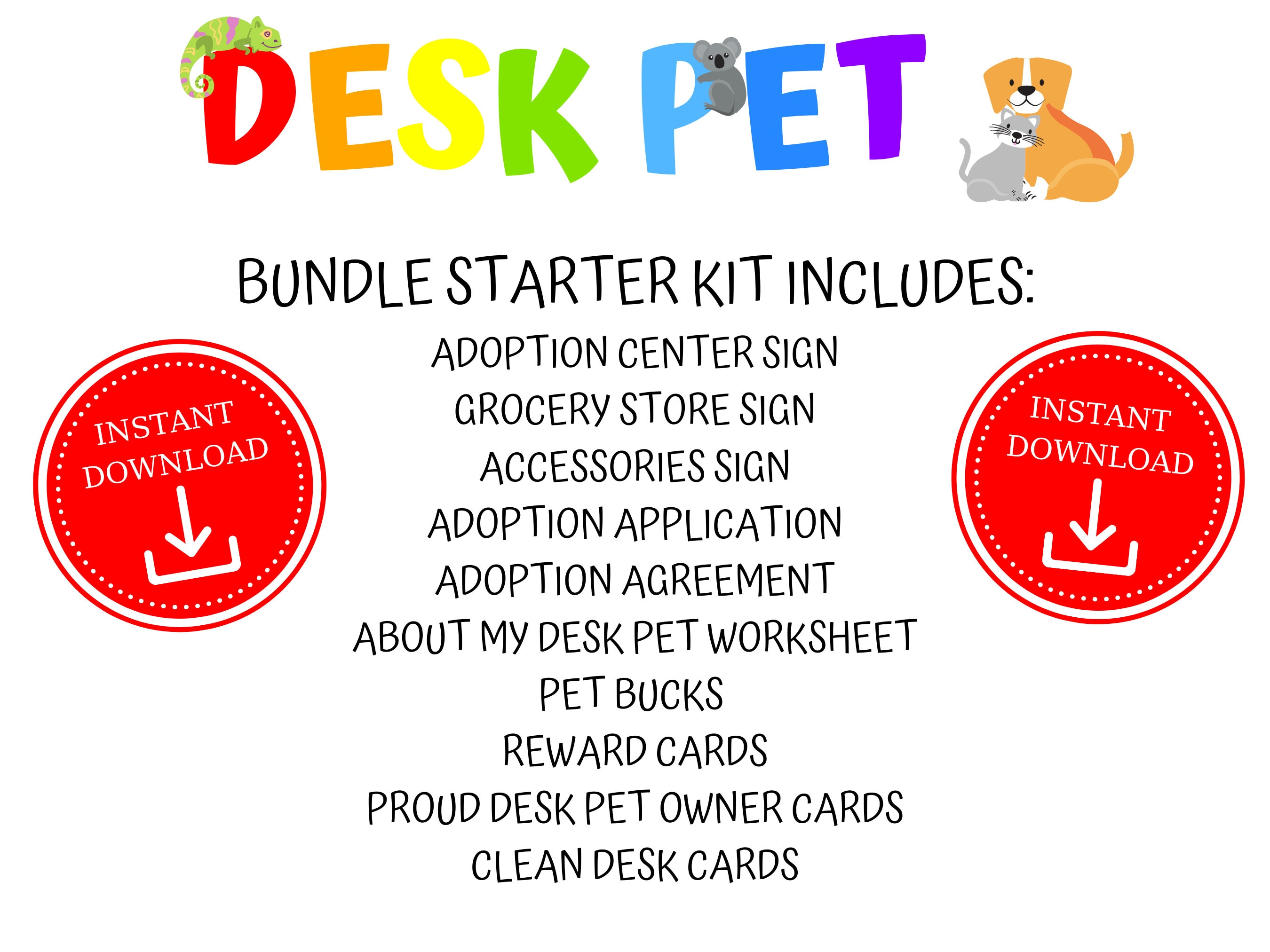 Desk Pet Bundle Starter Kit Printable - Desk Pets - Desk Pet Printable ...