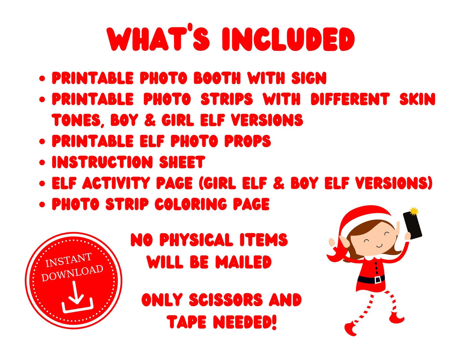 Elf Printable Photo Booth Printable Elf Props, Printable Elf ...