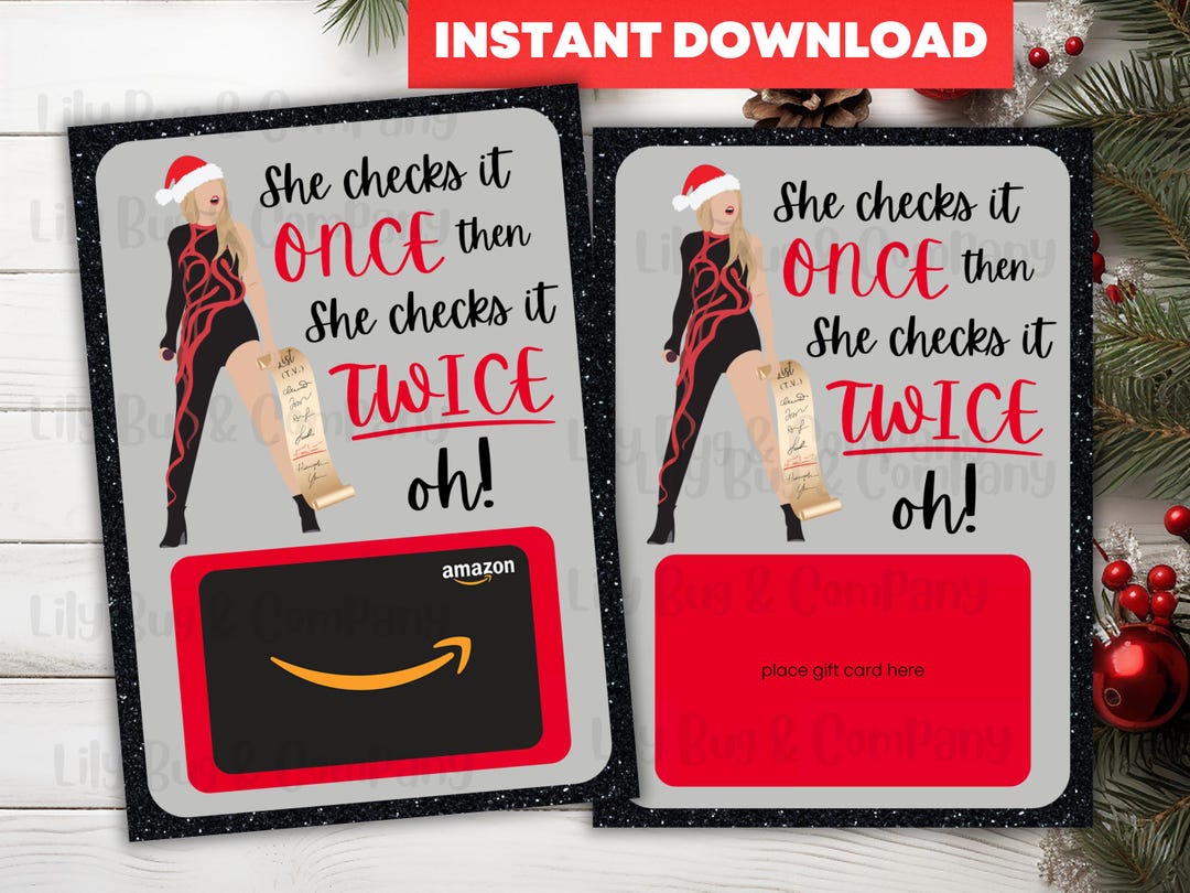 Printable Swiftie Gift Card Holder, Taylor Christmas Gift, Gift for ...