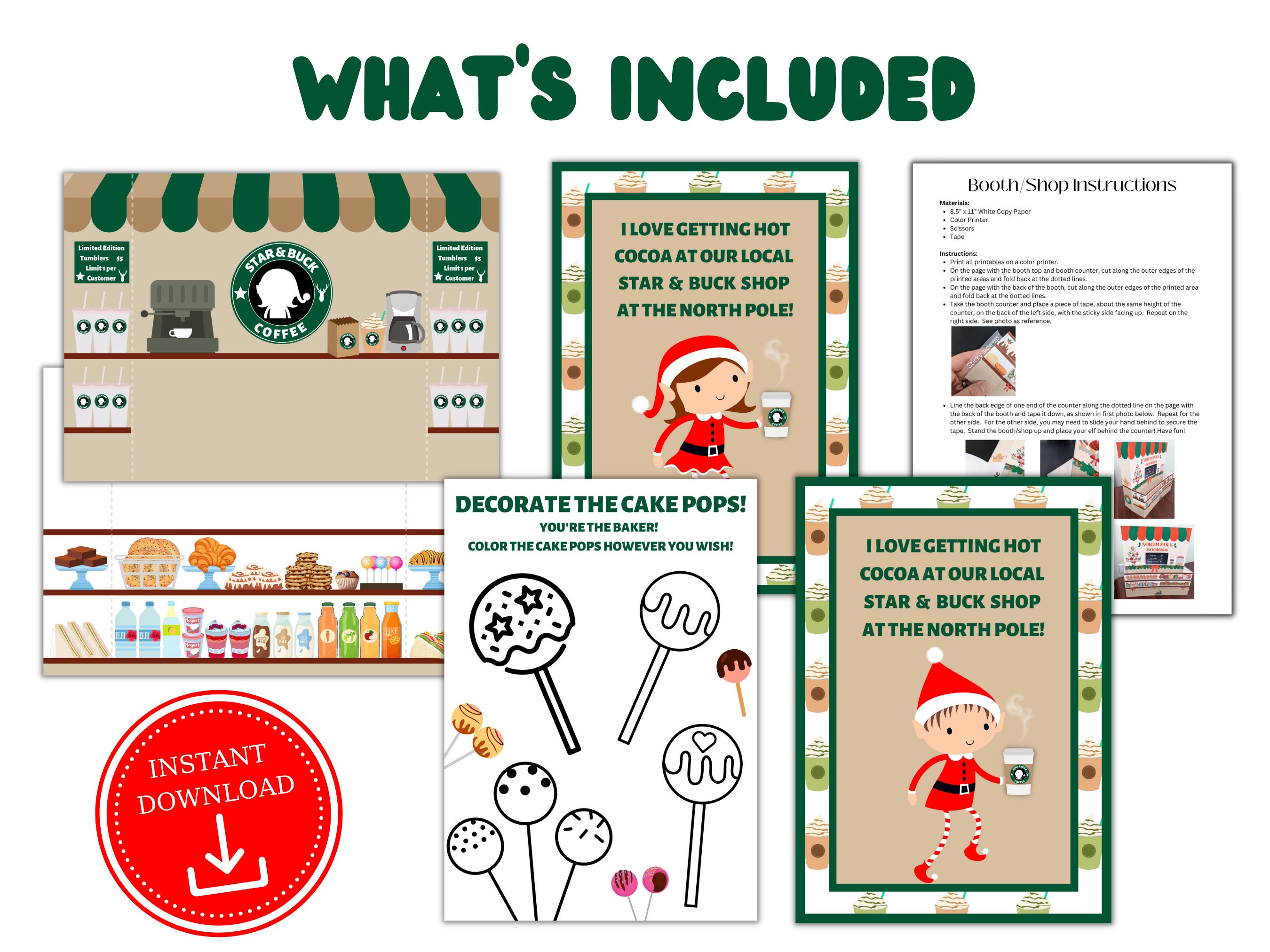 Elf Printable Starbucks Shop - Printable Elf Props, Printable Elf ...