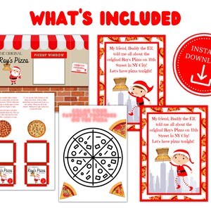 Elf Printable Pizza Shop and Pizza Box - Printable Elf Props, Printable ...