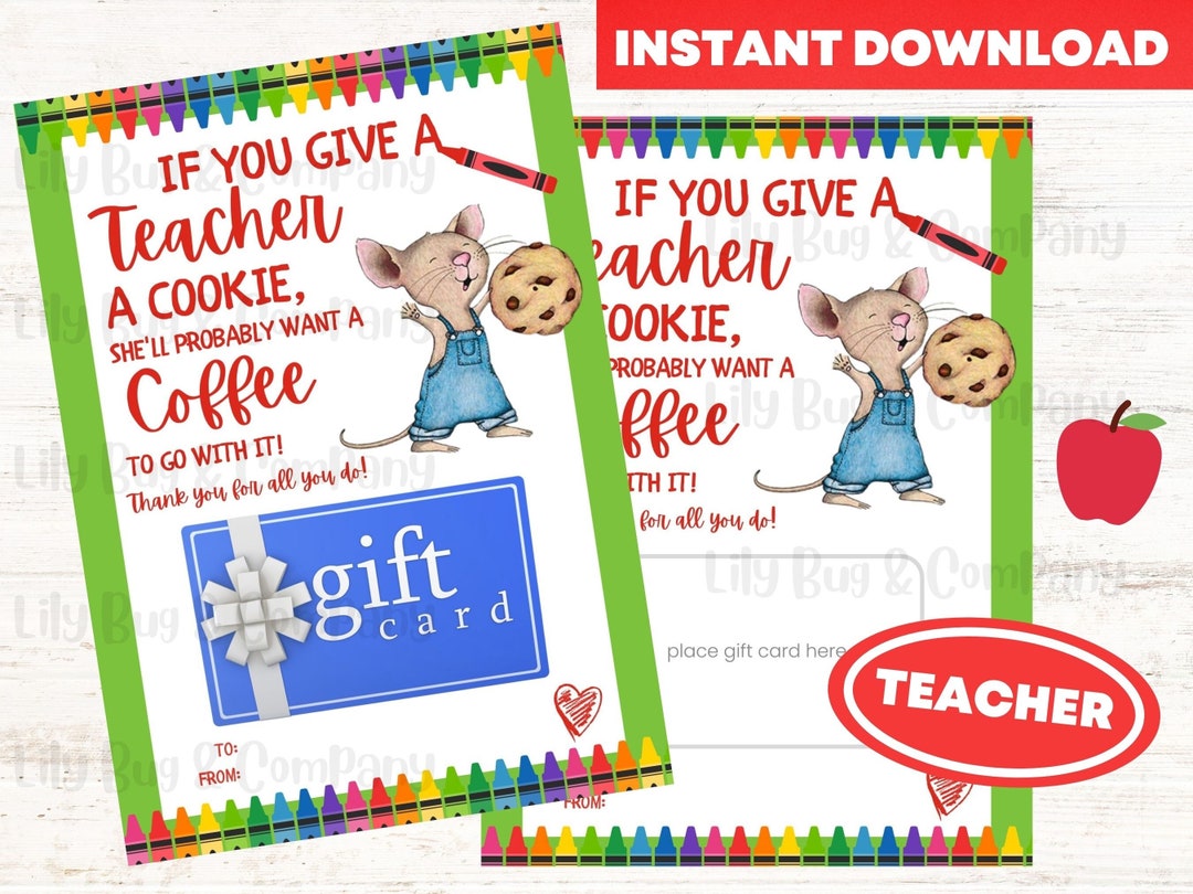 Teacher Appreciation Printable Gift Card Holder, Teacher Christmas Gift ...