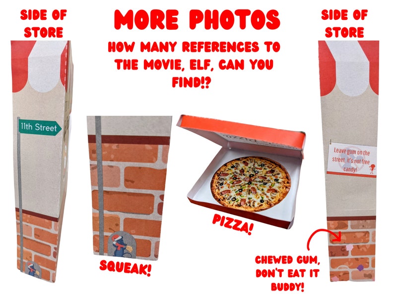 Elf Printable Pizza Shop and Pizza Box Printable Elf Props - Etsy