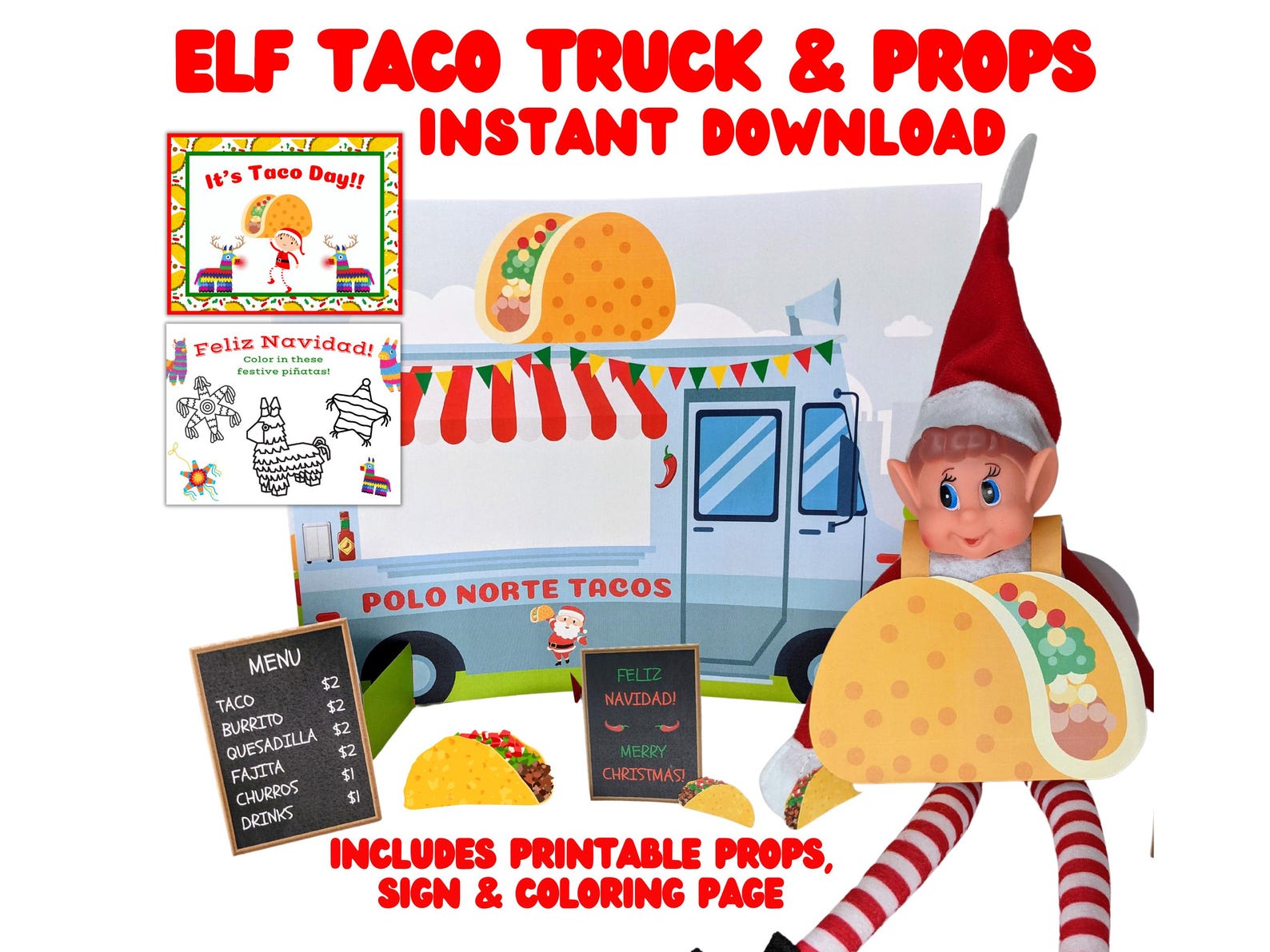 Printable Taco Truck - Printable Elf Props, Printable Elf Accessories ...