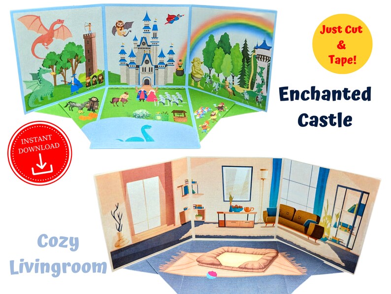 10 Printable Desk Pet Homes Habitats Desk Pet Reward Desk - Etsy