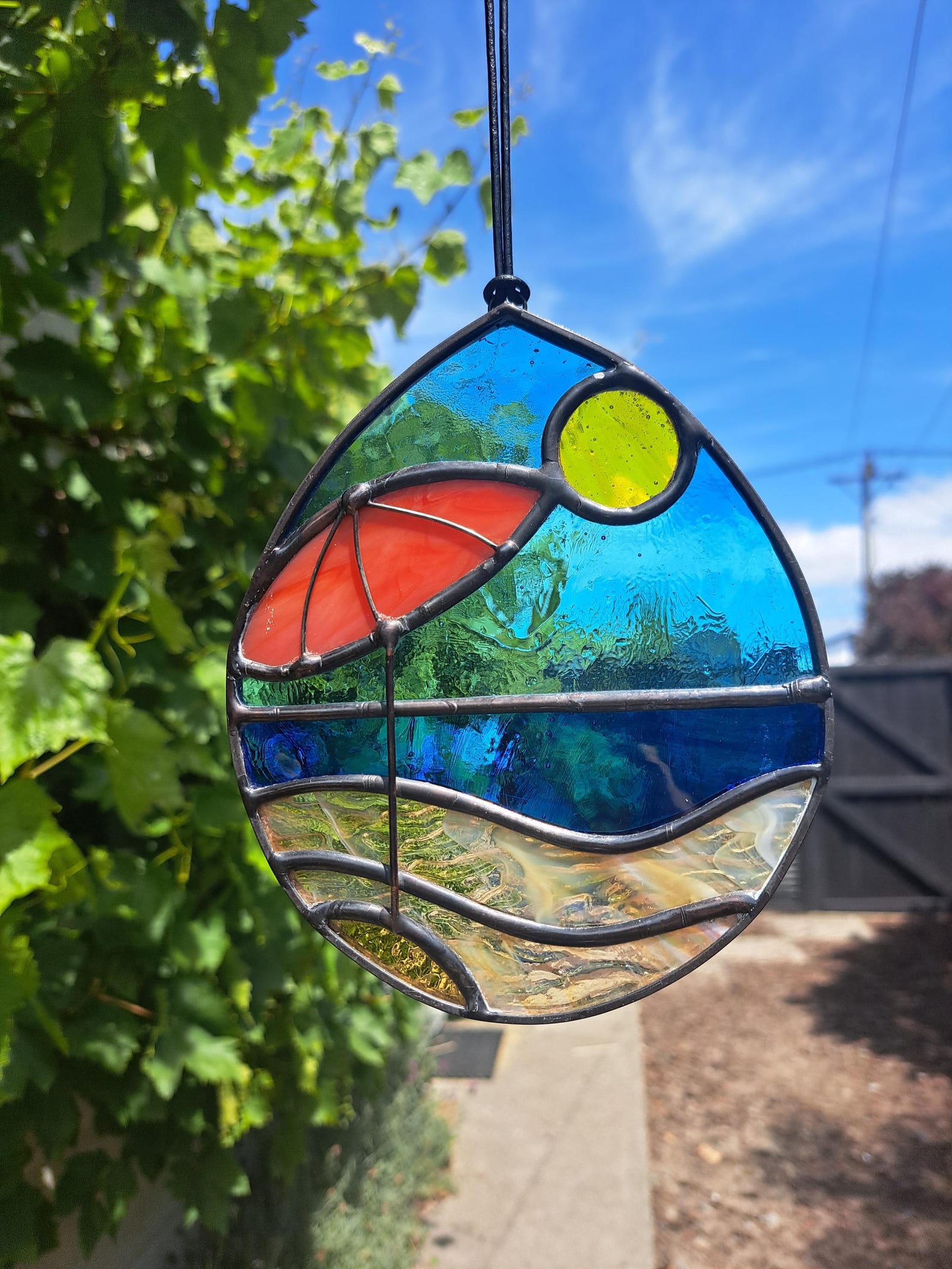 Beach Themed Stained Glass Suncatcher - Etsy