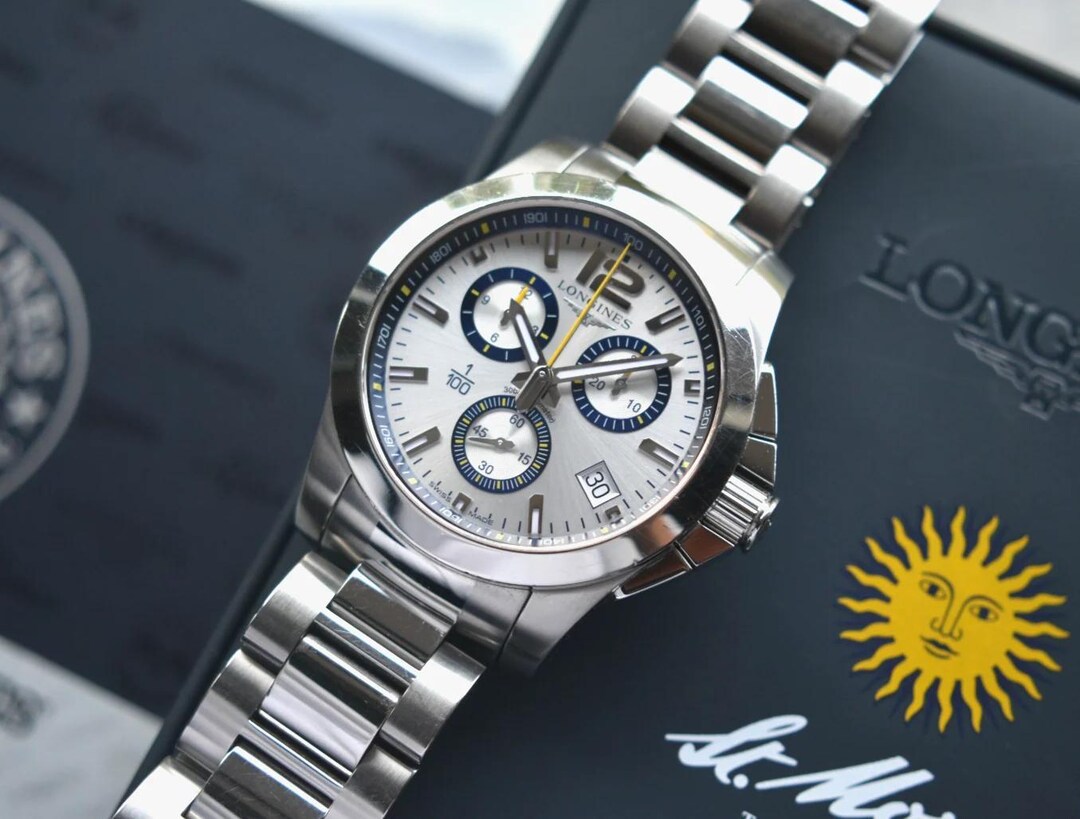 Longines Conquest Chronograph St Moritz Quartz Steel Bracelet 300 L3 ...