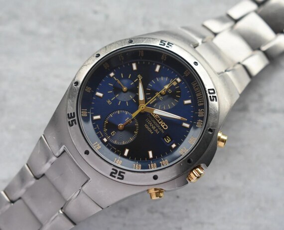Seiko Titanium Men's Watch Chronograph Date Men's Bra… - Gem