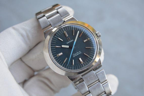 1970s Omega Geneve Dynamic Blue Dial Men's Rare Autom… - Gem