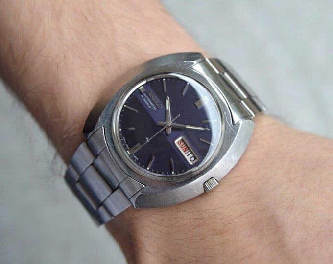 July 1972 Rare Vintage Seiko 7006 Automatic Purple Dial Bracelet Men's ...