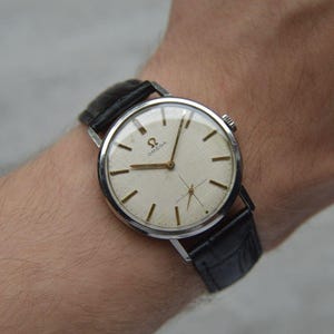 1962 Vintage Omega Small Seconds Steel Linen Dial Rare Mechanical Dress ...