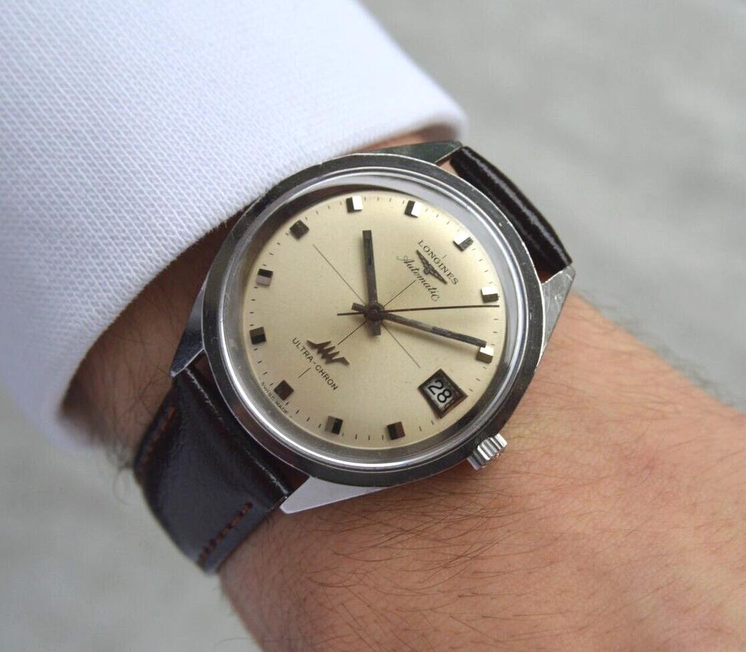 1969 Longines Ultra Chron Sunburst Dial Rare 36,000 BPH Automatic Date ...