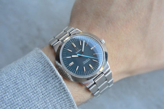 1970s Omega Geneve Dynamic Blue Dial Men's Rare Autom… - Gem