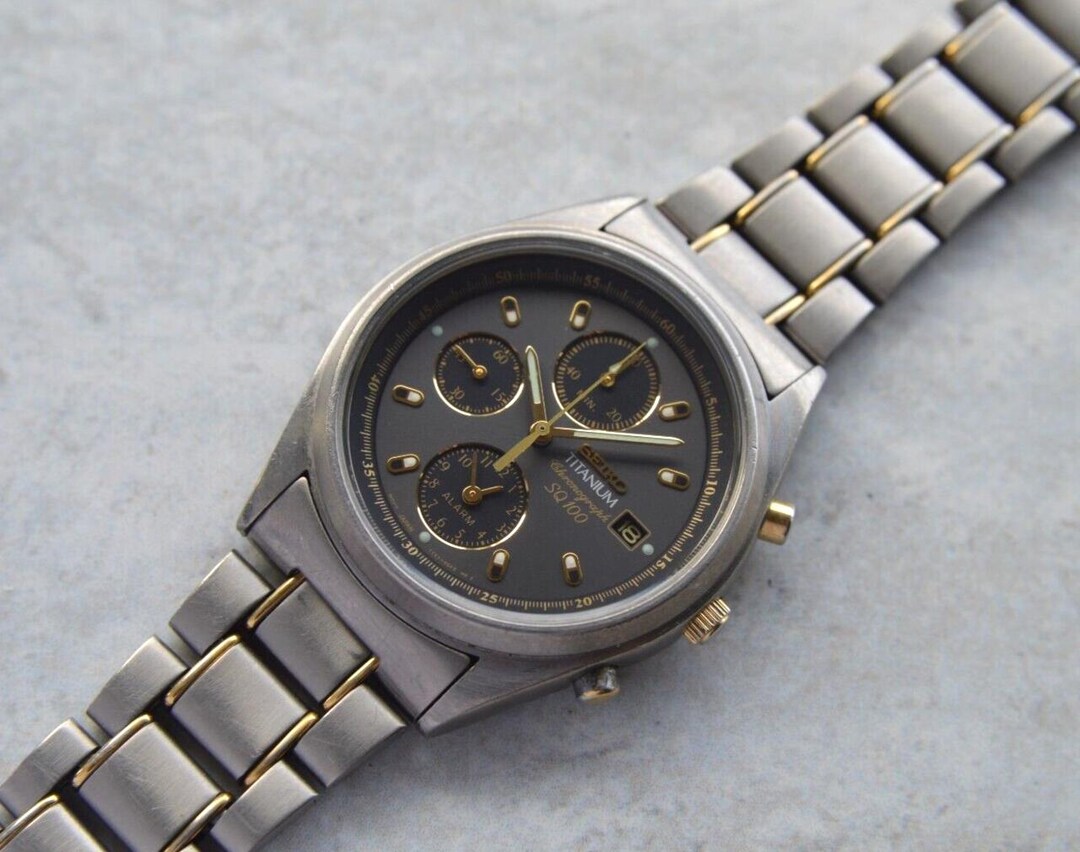 September 1993 Seiko Titanium 100m Chronograph Date Men's Bracelet Rare Watch - Etsy