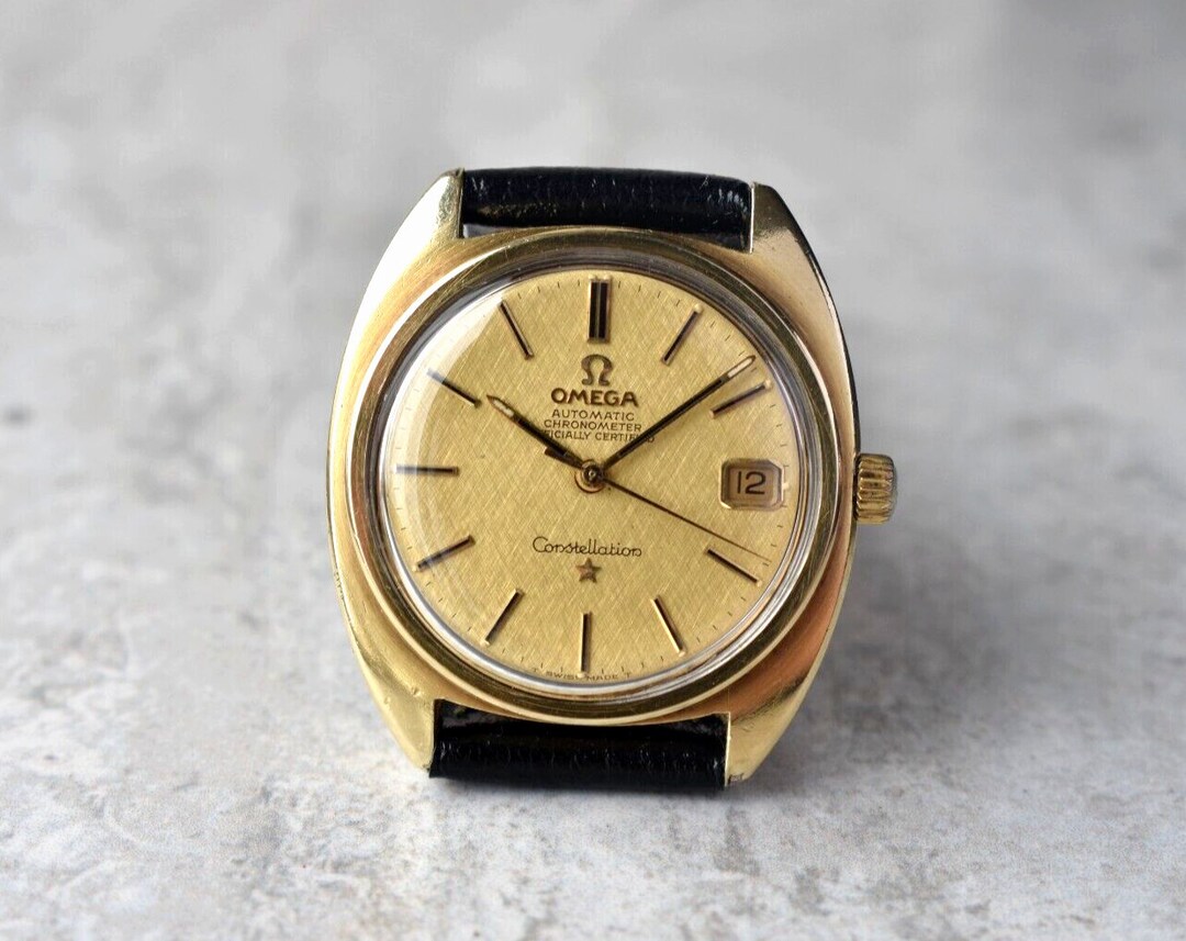 1967 Omega Constellation Gold Automatic Rare Leather Chronometer Watch 168 Linen - Etsy