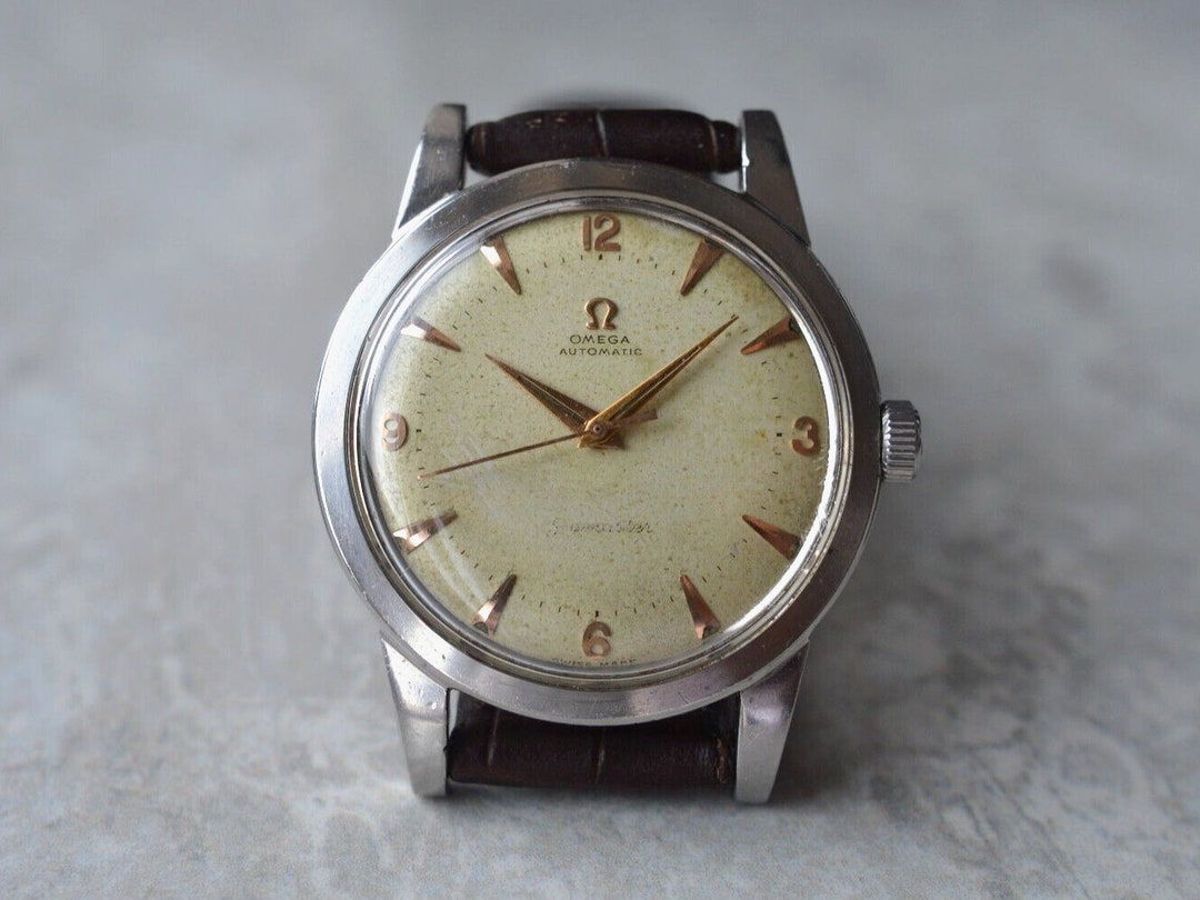 1955 Omega Seamaster Bumper Vintage Leather Cal.351 Steel Automatic ...