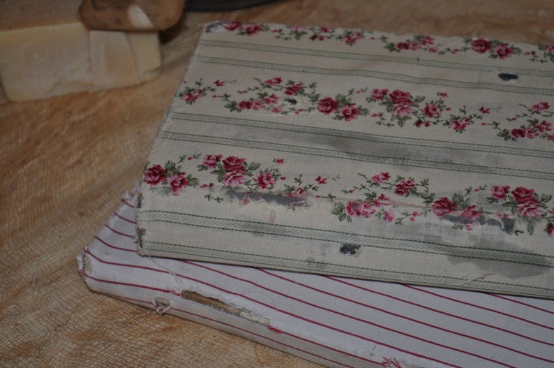 2 Primitive / Victorin / Colonial Time Worn 19c Fabric Covered Books ...