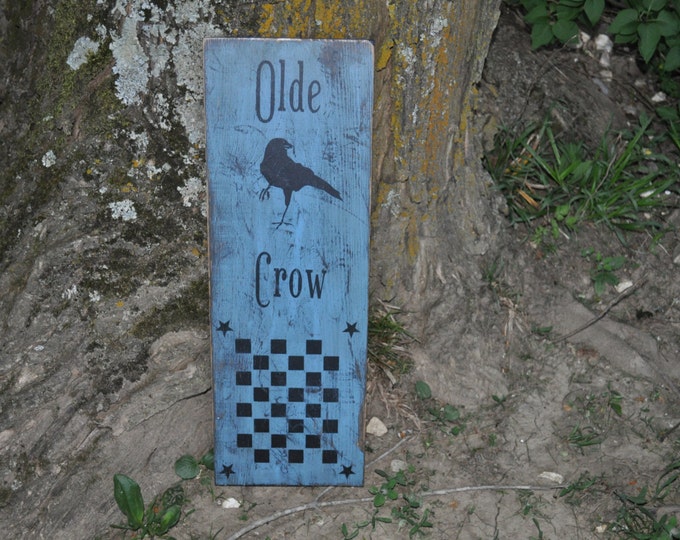Colonial Blue Wood Olde Crow Sign/game Board Country Primitive - Etsy