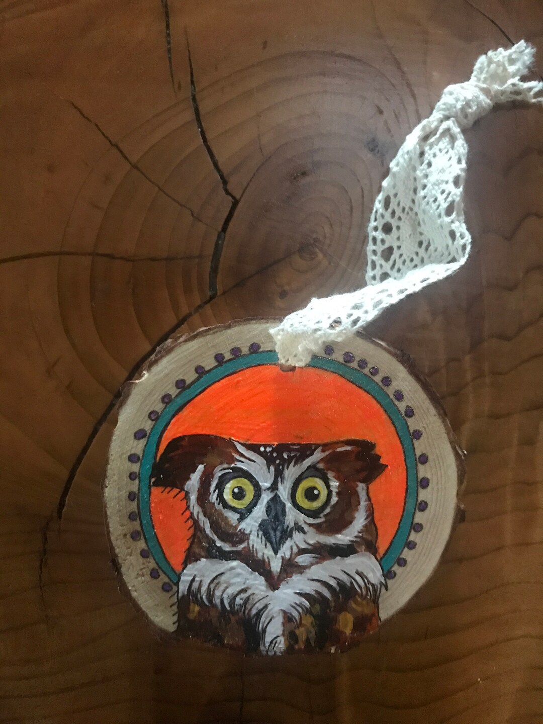 Hand Painted Owl Ornament - Etsy