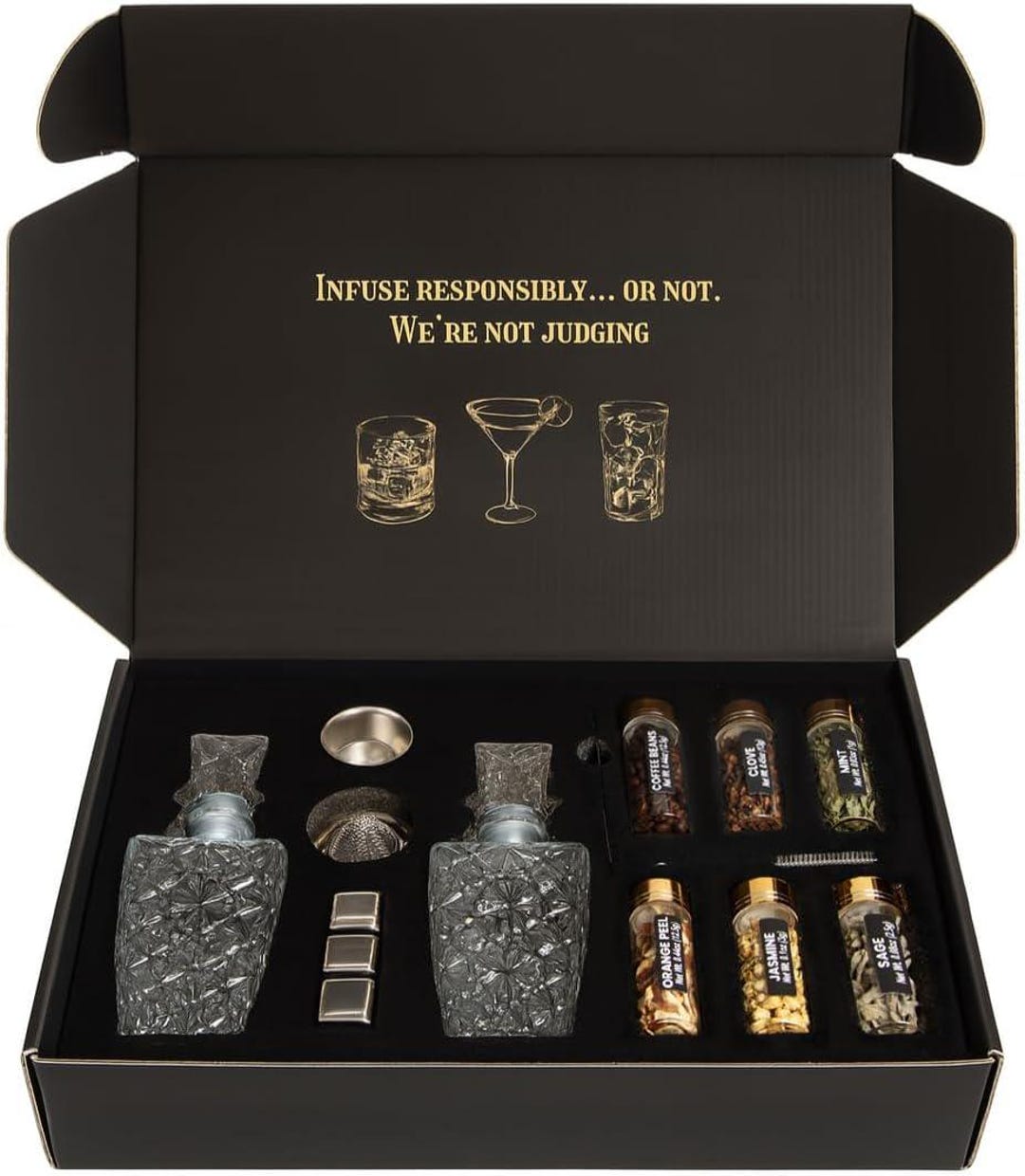 DIY Alcohol Infusion Kit – With Botanicals, Ice Cubes & Jars | Makes ...