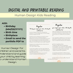 Human Design Reading for Kids-blueprint Unique Baby Gift-maternity Gift ...