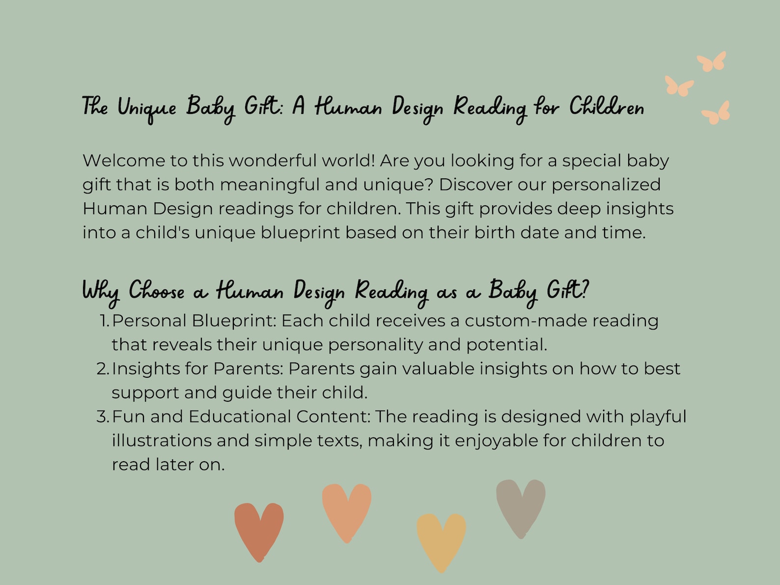 Human Design Reading for Kids-blueprint Unique Baby Gift-maternity Gift ...