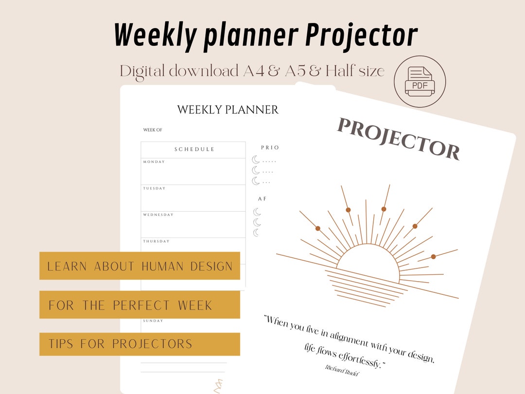 Weekly Planner for Projectors- Human Design- Birth Chart- Digital and ...