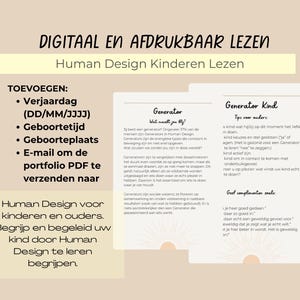 Dutch -human Design Reading for Kids-blueprint- Unique Baby Gift-birth ...