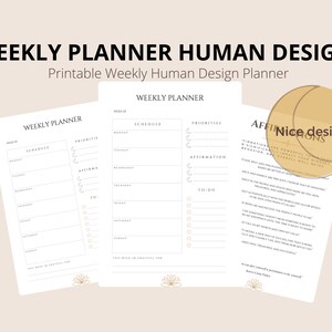 Weekly Planner for Projectors- Human Design- Birth Chart- Digital and ...