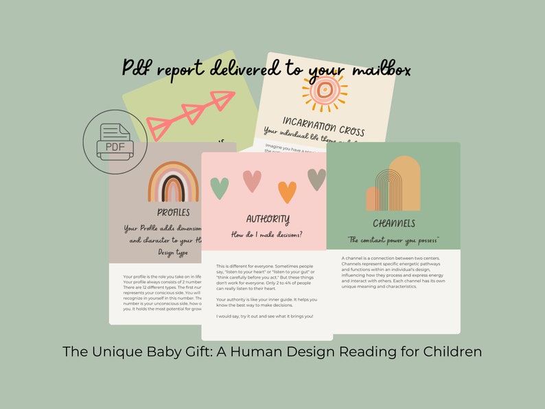 Human Design Reading for Kids-blueprint Unique Baby Gift-maternity Gift ...