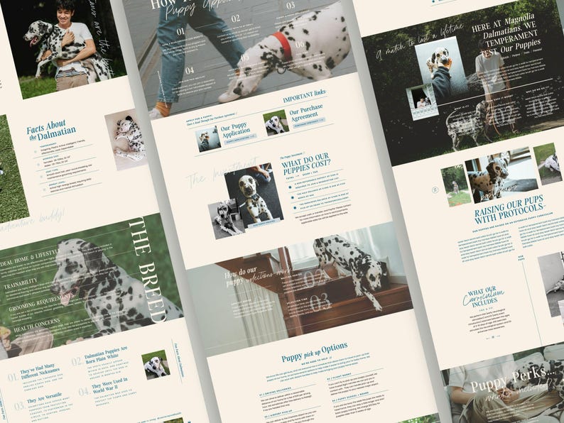Dog Breeder Website Template, Showit Website Template Design for Dog ...