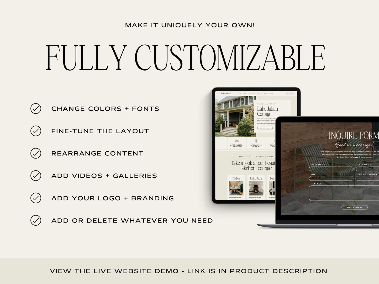 Property Management Website Template, Cottage Rental Property Web ...