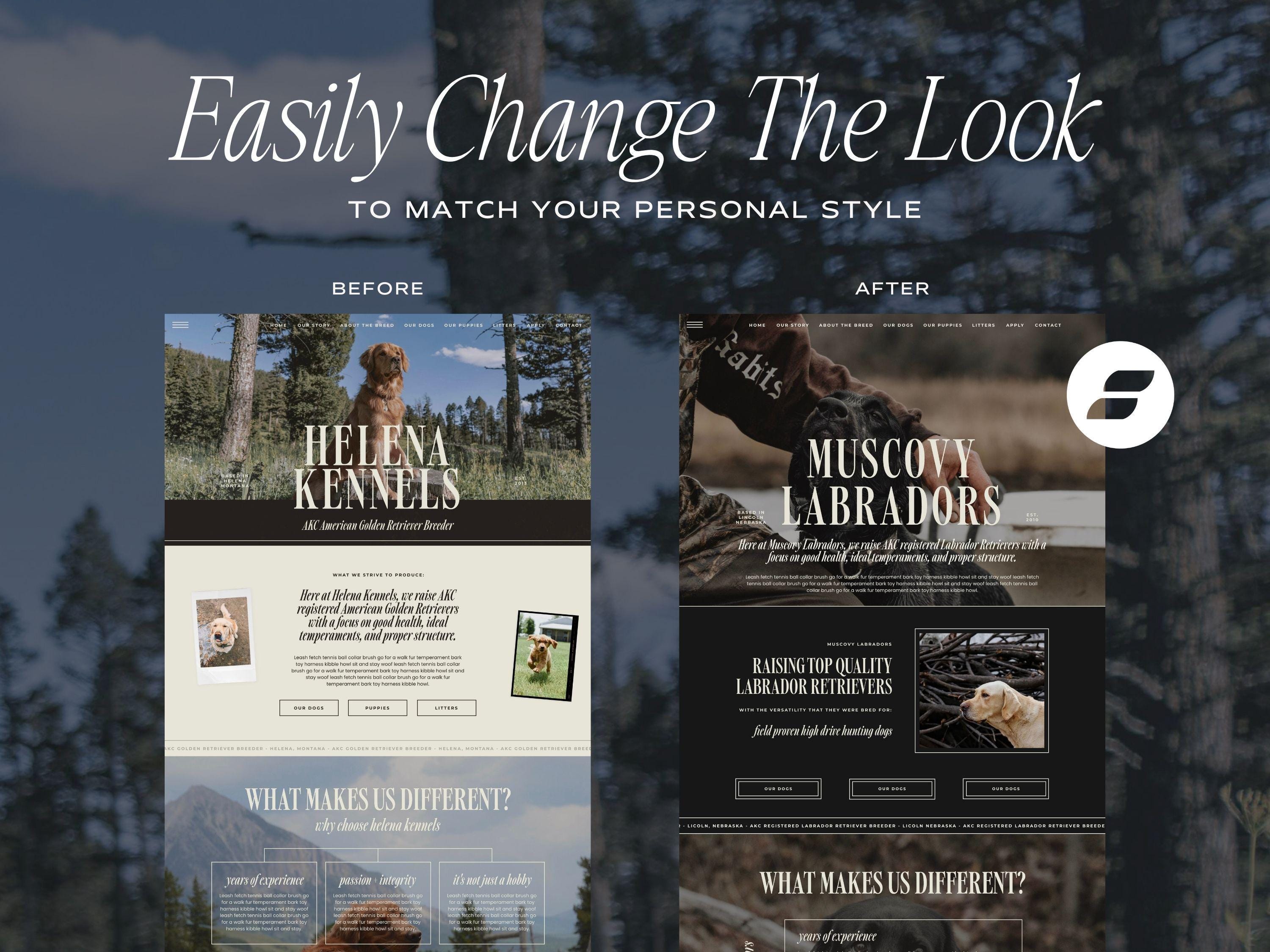 Dog Breeder Website Template, Showit Website Template Design for Dog ...