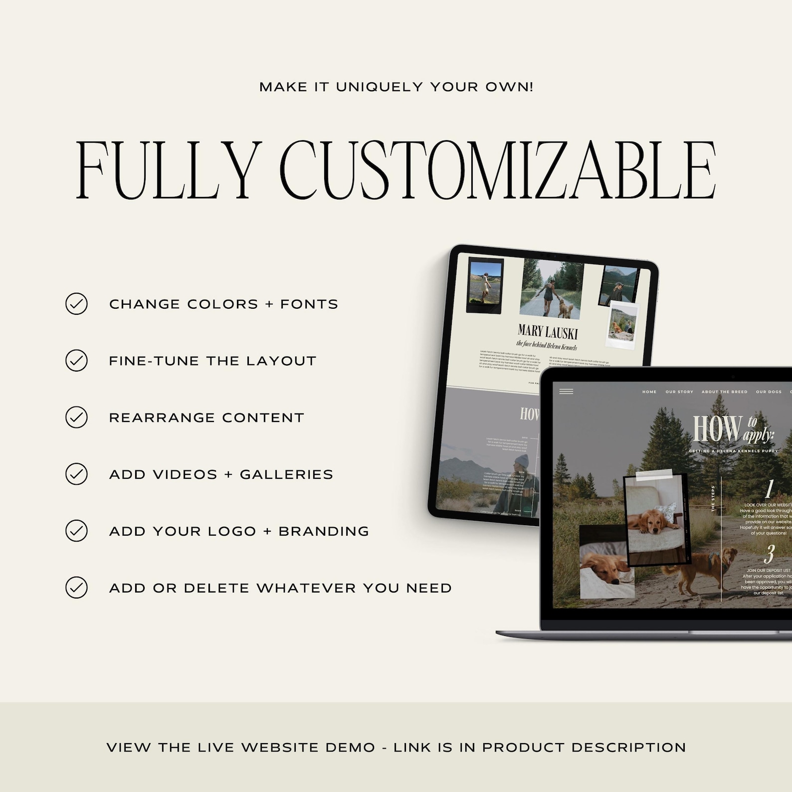 Dog Breeder Website Template: Rustic Dog Kennel Pet Business Web Design ...